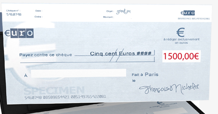 Grand jeu concours Cheque 1500€