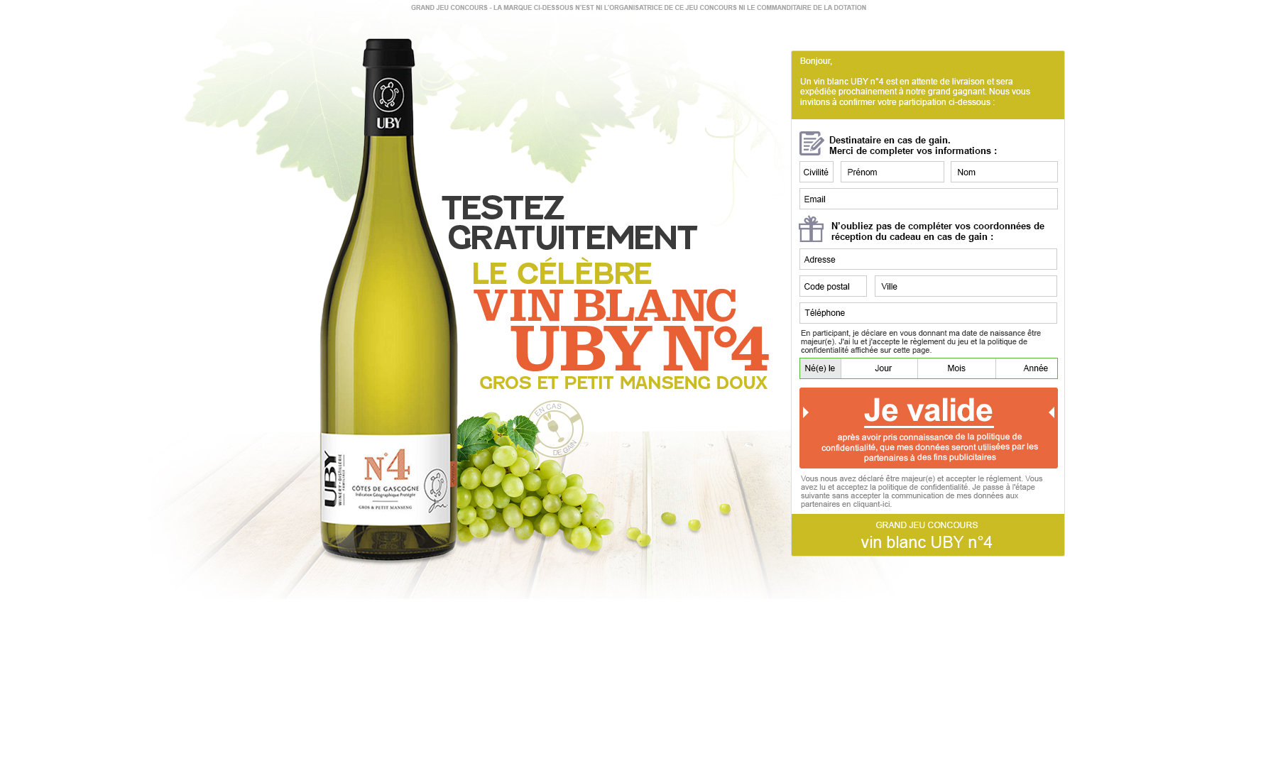 Grand jeu concours Vin blanc uby n°4